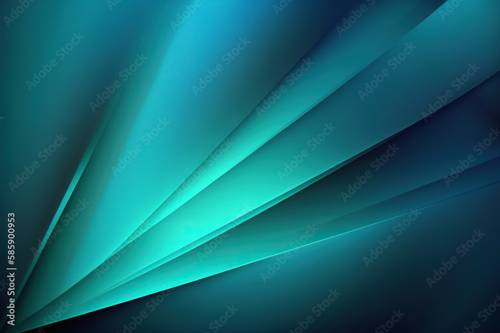 Abstract aquamarine background with rays, abstract dark blue to ...