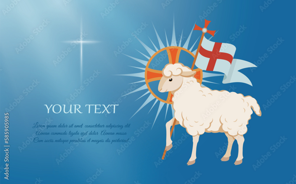 Lamb is symbol of Christ's sacrifice. Religious christian symbol lamb ...