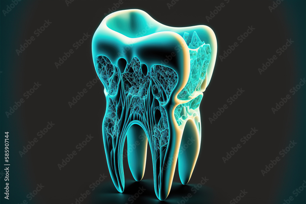 Ilustración de un diente seccionado, concepto salud dental. Generative ...