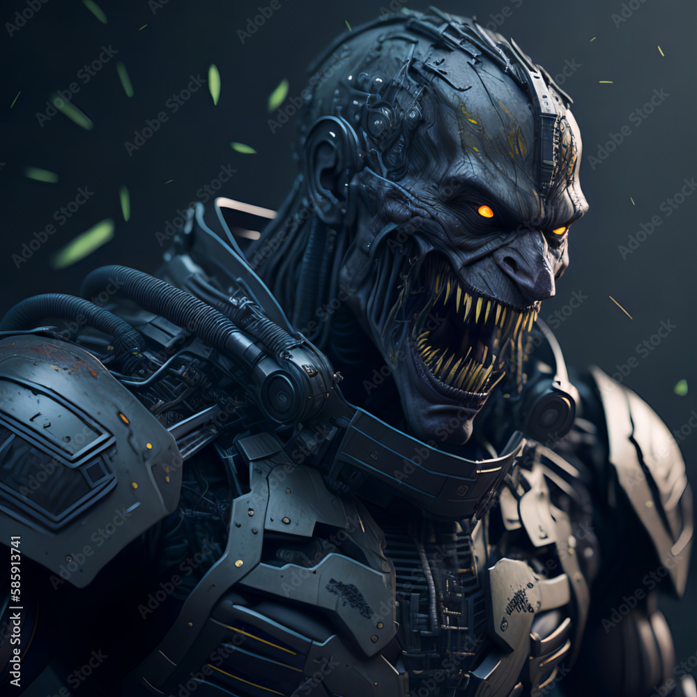 The Money-Fighting Cyborg: A Hyper-Realistic Illustration of a Human ...