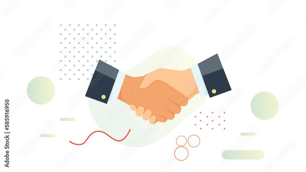 Business Agreement - Handshake - Animated Illustration as MP4 File ...