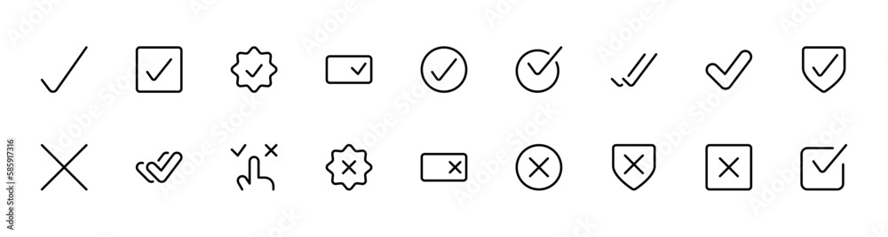 Valid icon in different style vector illustration. two colored and ...
