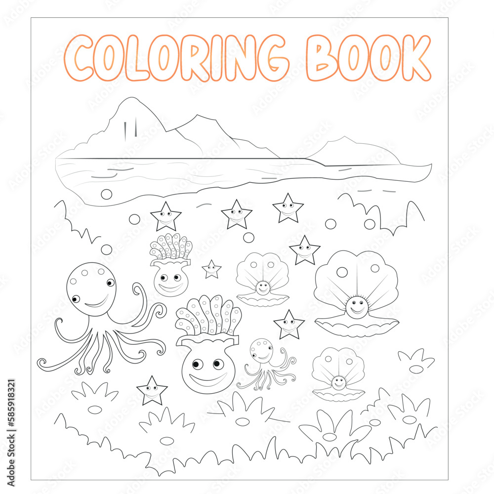 Octopus vector coloring page for kids , Image , icon , photo and ...