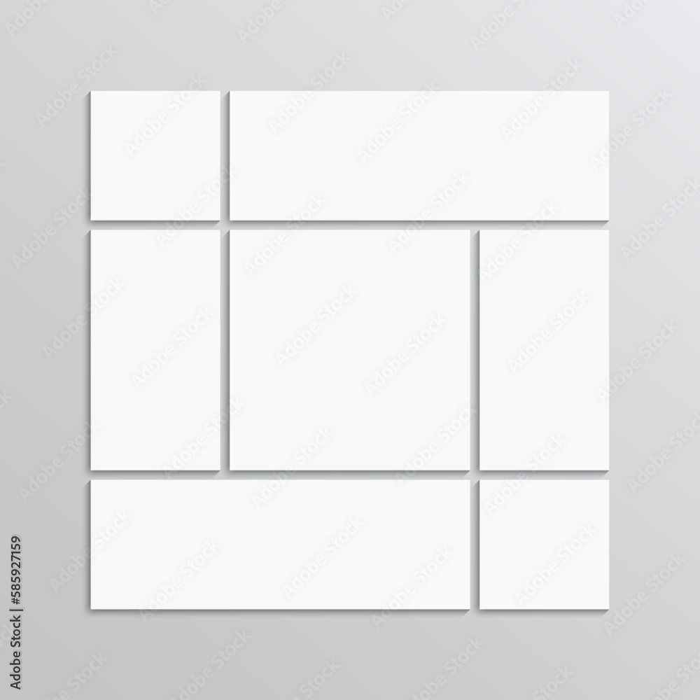 Empty photo collage template. Moodboard layout. Retro album brandboard ...