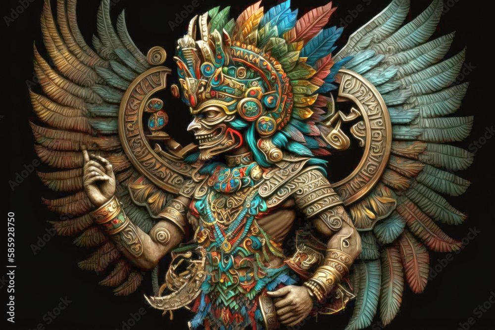 Aztec god - Quetzalcoatl, also known as feathered snake. Mayan and ...