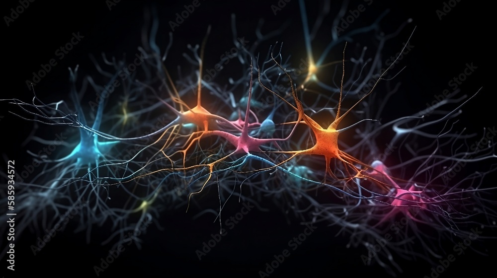 Connections explosion: brain neural network in 3D. Journey in 3D ...