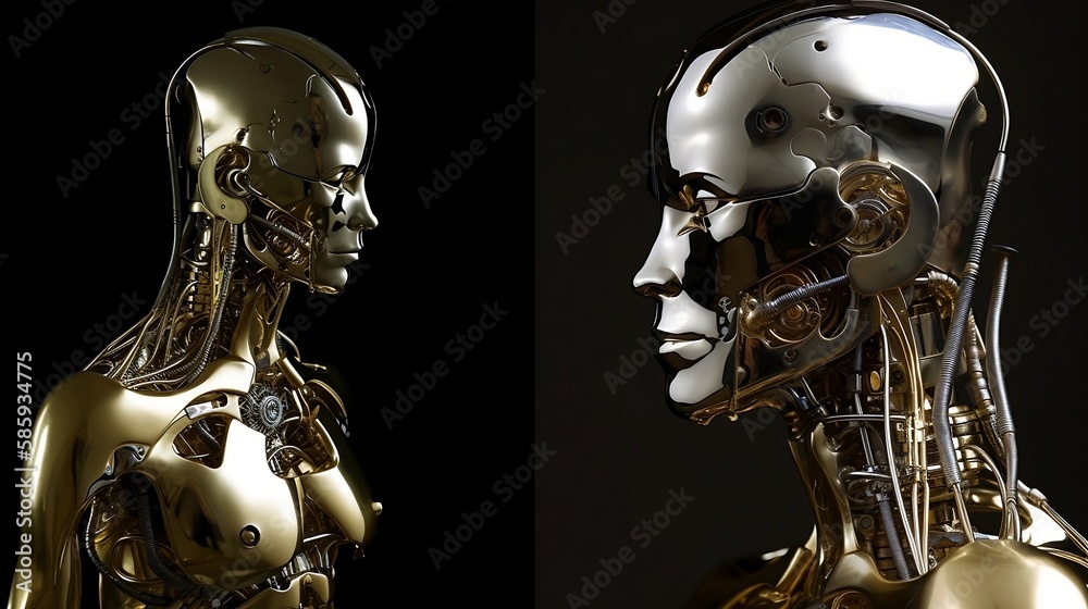 Silver and gold cyborgs: the perfect fusion of man and machine in the ...