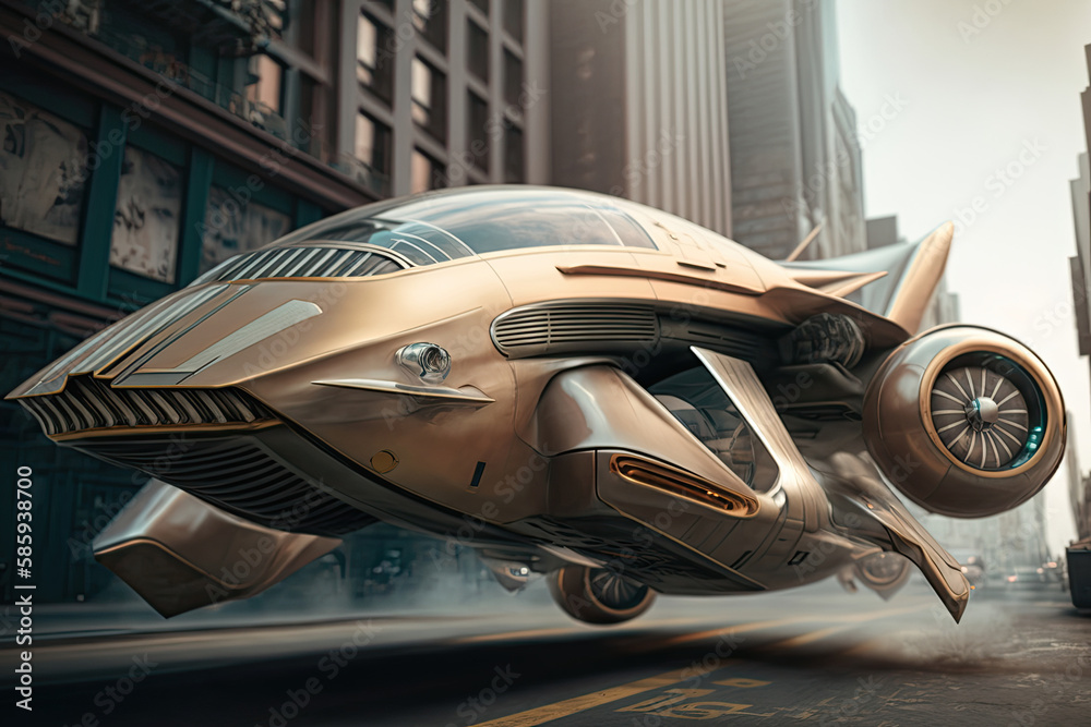 floating vehicle of the future, large futuristic turbines a modern way ...