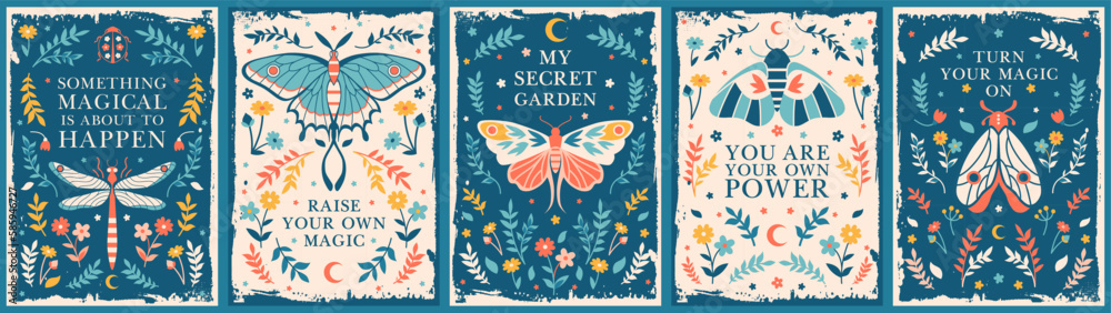 Grunge vintage botanical prints for t-shirt, tee, sacred positive ...