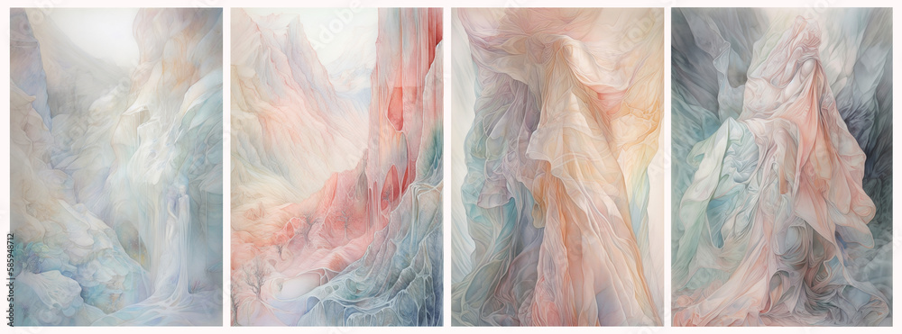 very fine lines and details with a transparent perspective, multi ...