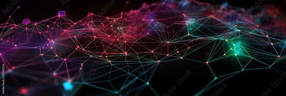 Digital Network Connectivity Wallpaper ::15 an intricate web of interconnected nodes ...