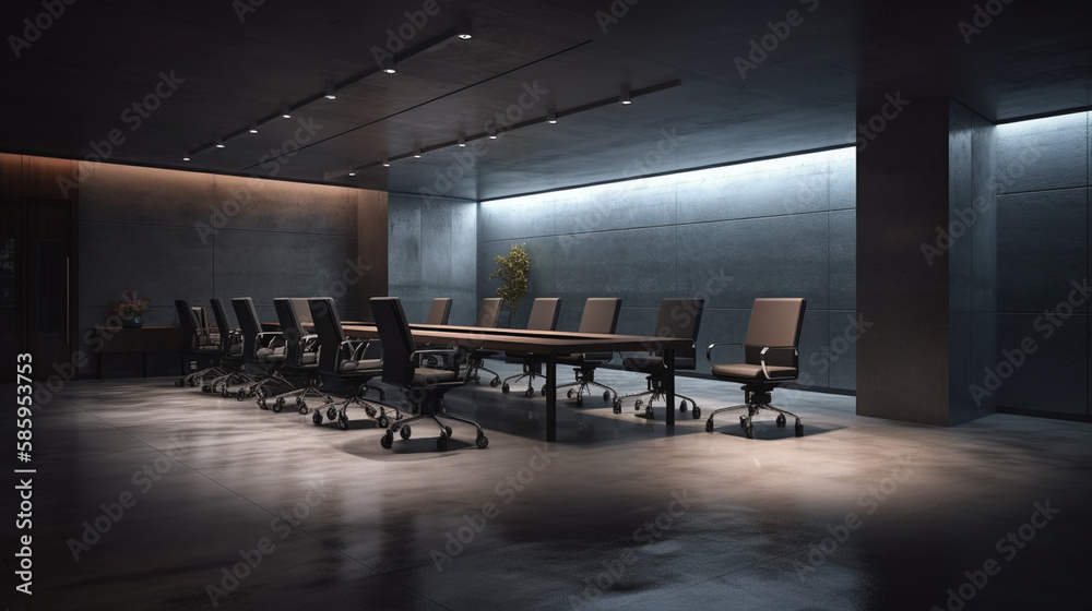 Modern conference room interior design with stylish illuminated lamp ...