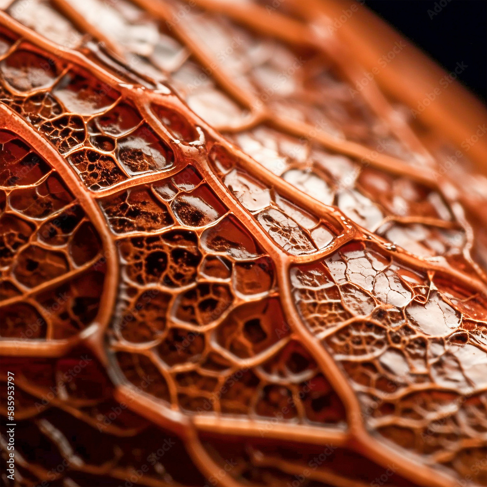 medical microphotography: capillaries in tissue (generative ai content ...