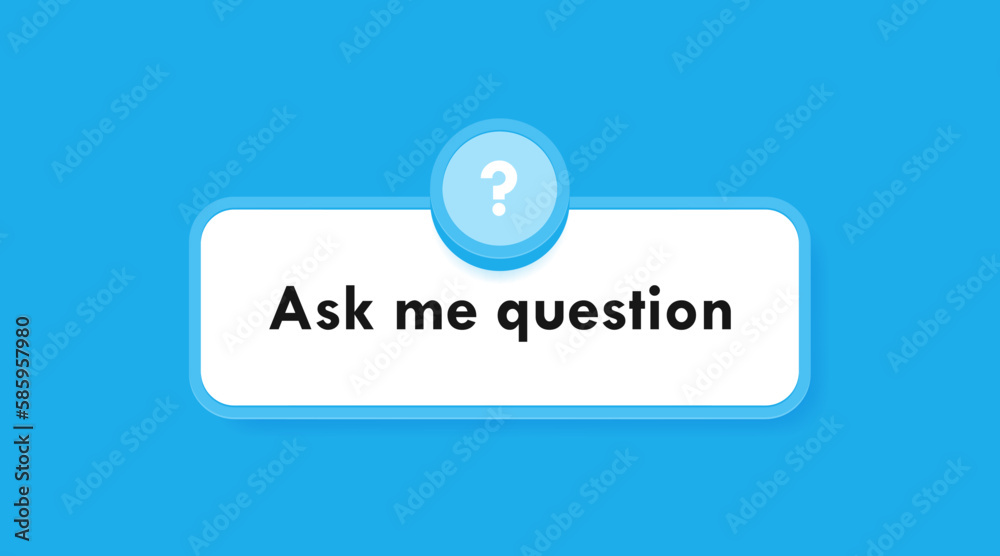 Ask me question pop up box with question mark. Banner design for ...