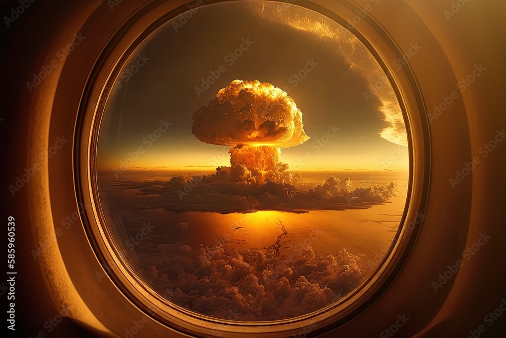 Illustrazione Stock Looking out of an airplane window, you see a ...