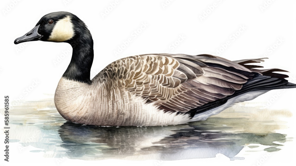 Hand-drawn Watercolor Illustration of a Realistic and Detailed Canadian ...