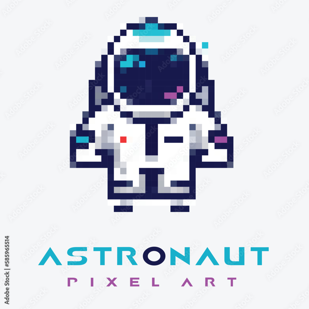 Astronaut Vector Pixel art design Stock Vector | Adobe Stock