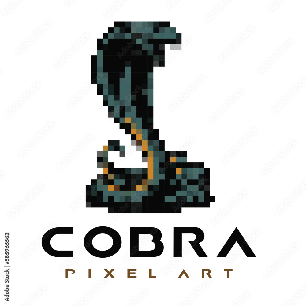 Cobra Vector Pixel art design Stock Vector | Adobe Stock
