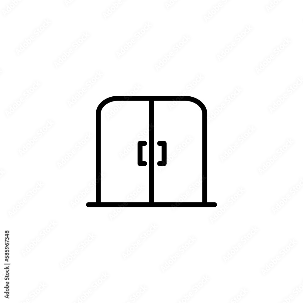 door icon open, exit, entrance for app web logo banner poster icon ...
