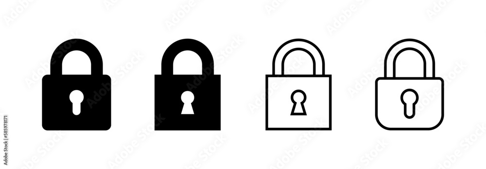 Vetor de Lock icon vector for web and mobile app. Padlock sign and symbol. Encryption icon ...