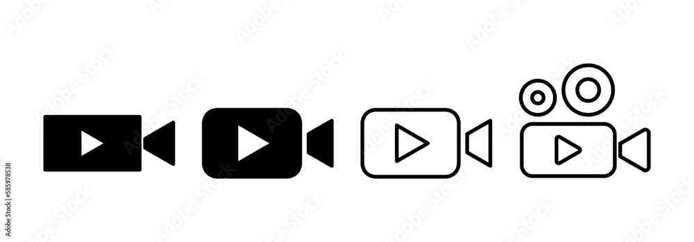 Video icon vector for web and mobile app. video camera sign and symbol ...