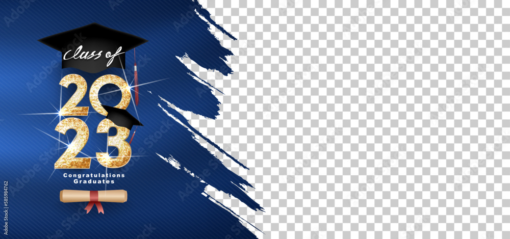 Class of 2023 Vector text for graduation gold design, congratulation ...