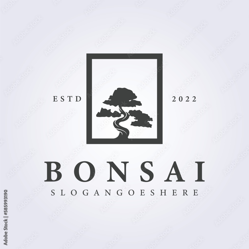Logo with the silhouette of a road with a bonsai tree - logo design ...