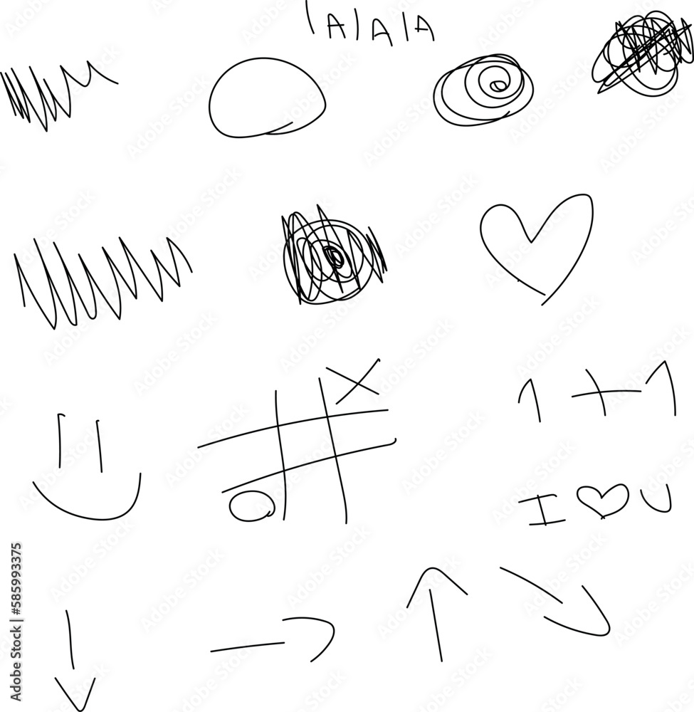 Explorando la Creatividad a Través de Vectores de Garabatos Stock ...