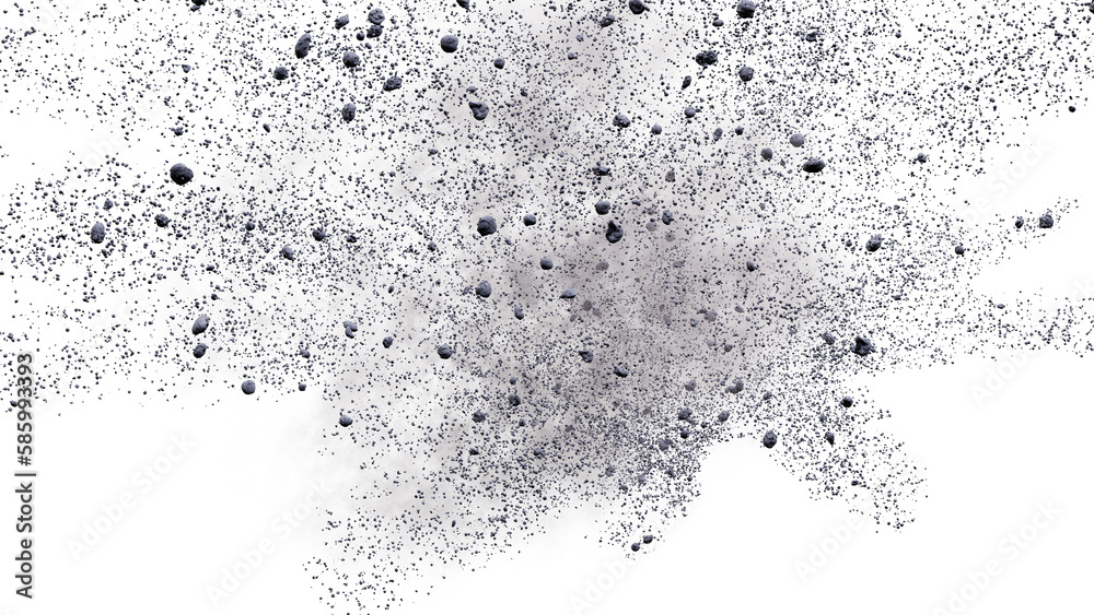 falling debris, dust and peebles isolated on transparent background ...
