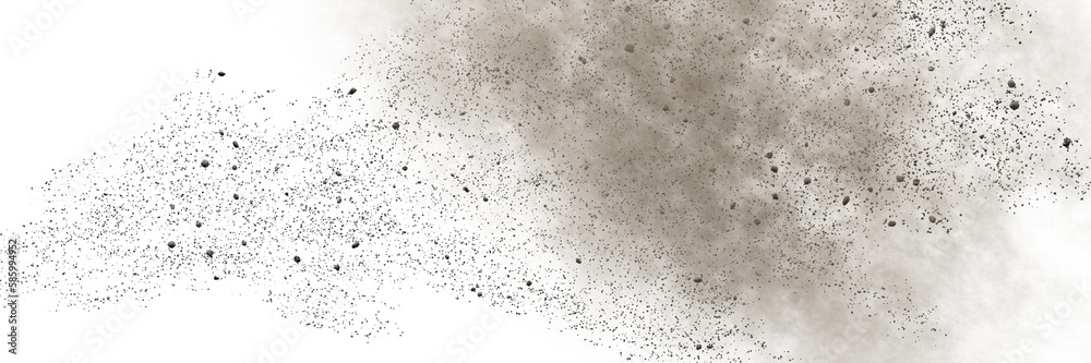 falling debris, rubble and dust isolated on transparent background banner Stock Illustration ...