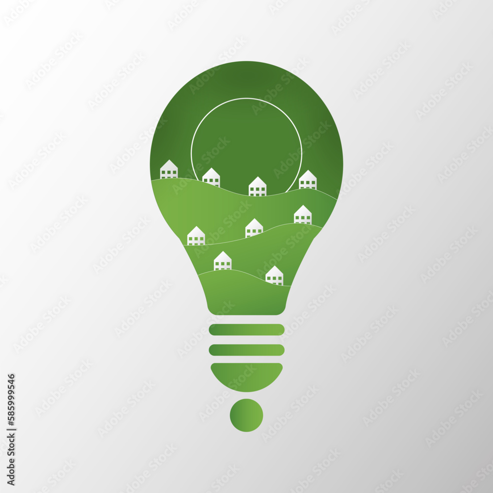 world environment day light bulb concept. environment sustainable with ...