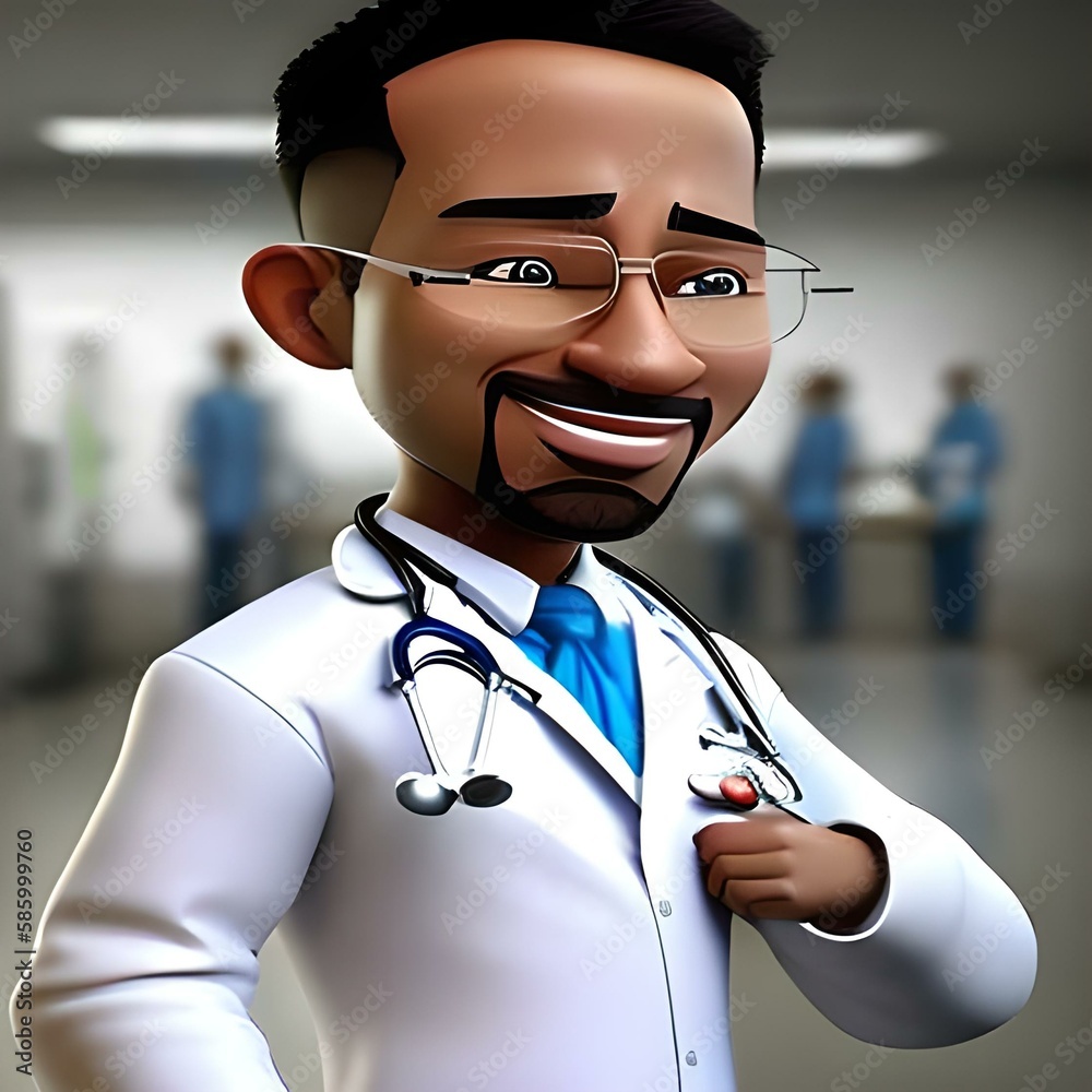 Doctor 3d render - medical cartoon, animated medical character ...