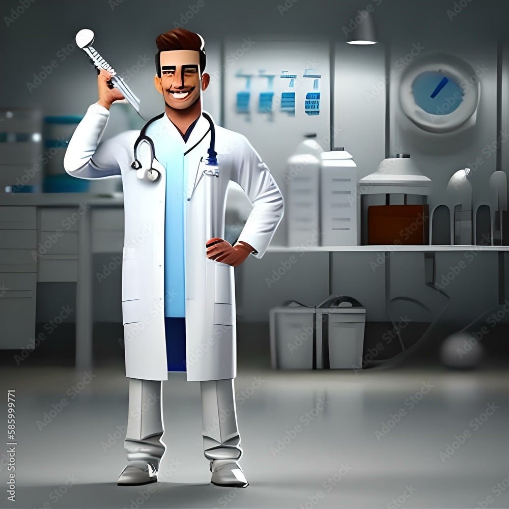 Doctor 3d render - medical cartoon, animated medical character ...
