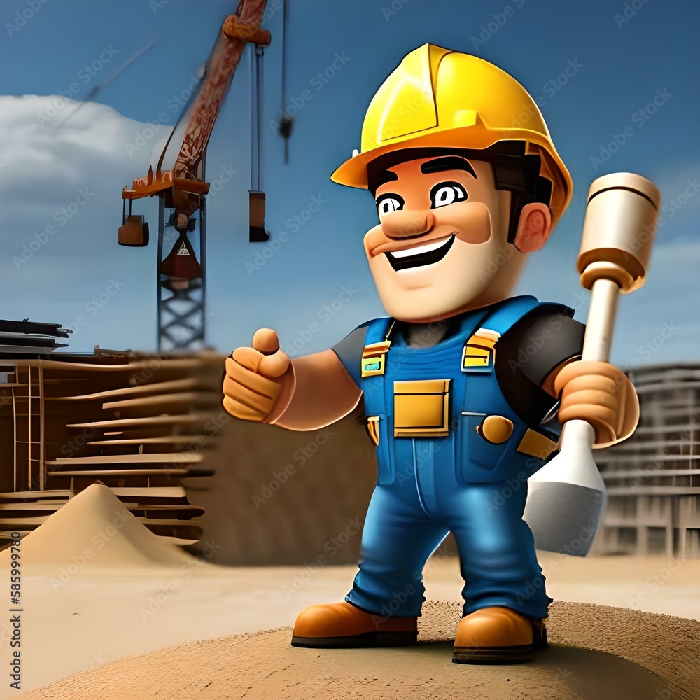 Figure render 3d word, construction render 3D, IA GENERATIVA Stock ...