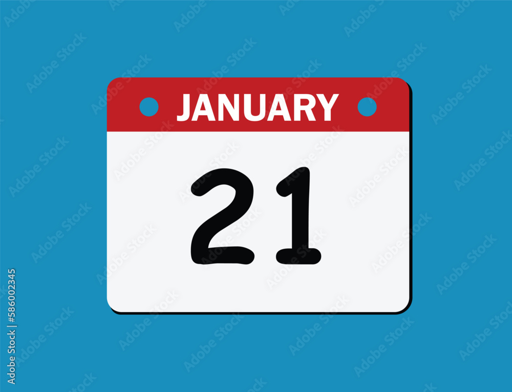 Vetor de 21 january calendar icon. Calendar template for the days of ...