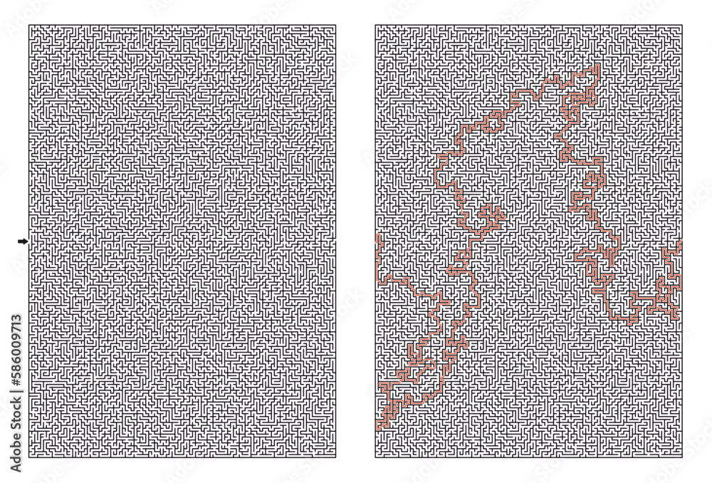 Labyrinth of high complexity. Complex maze puzzle game for leisure time ...