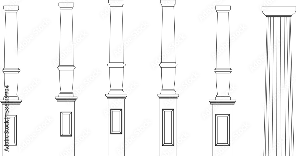 Vector sketch illustration of classic greek roman style decorative ...