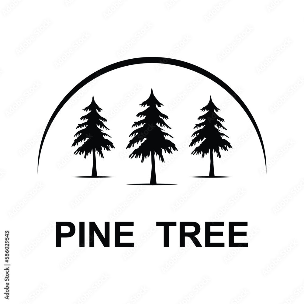 Pine tree Logo design inspiration Stock Vector | Adobe Stock