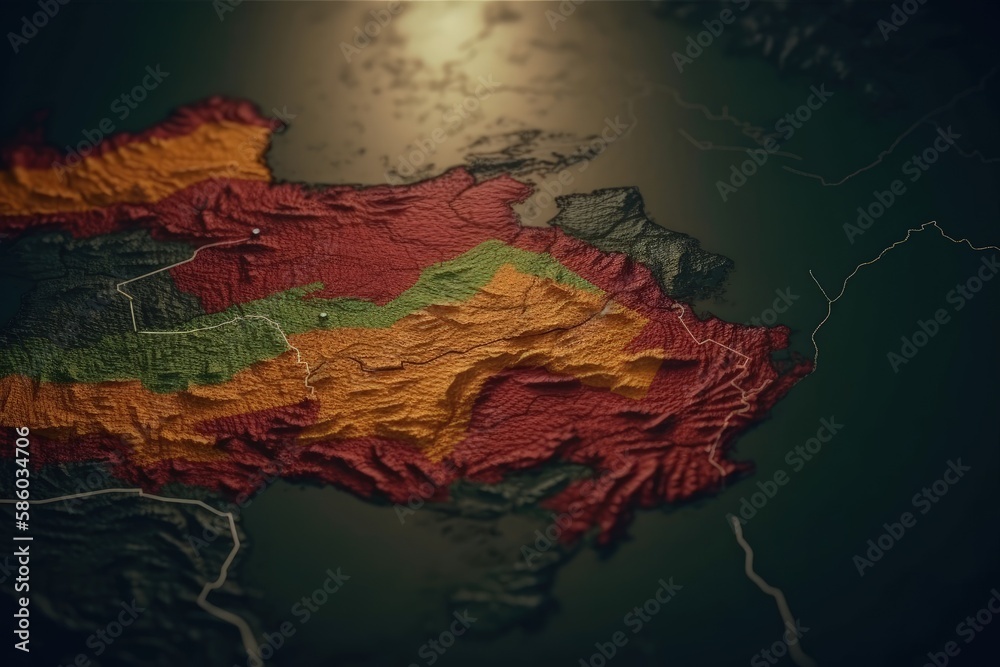 detailed map of a country with landmarks and major cities labeled ...