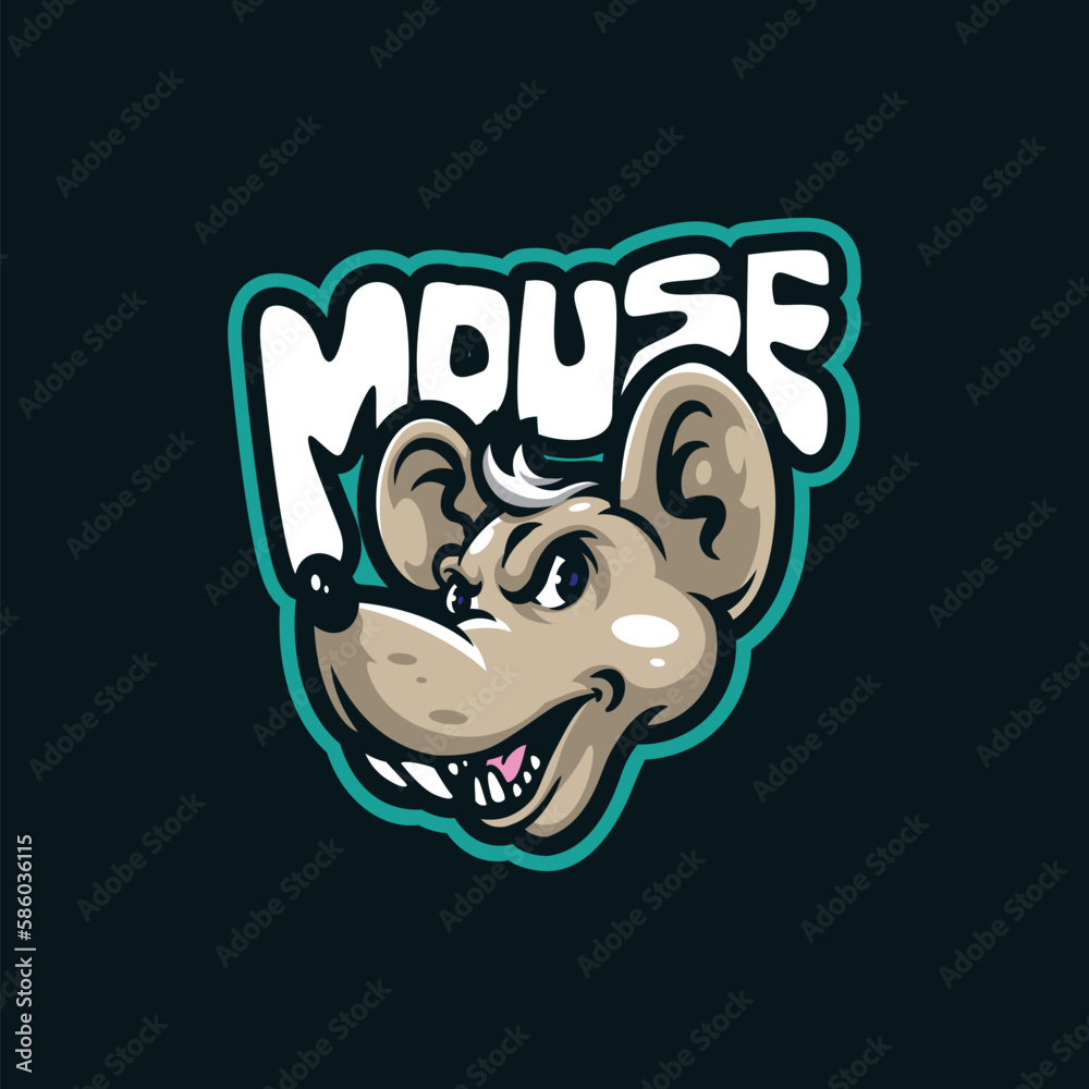 Mouse mascot logo design with modern illustration concept style for ...