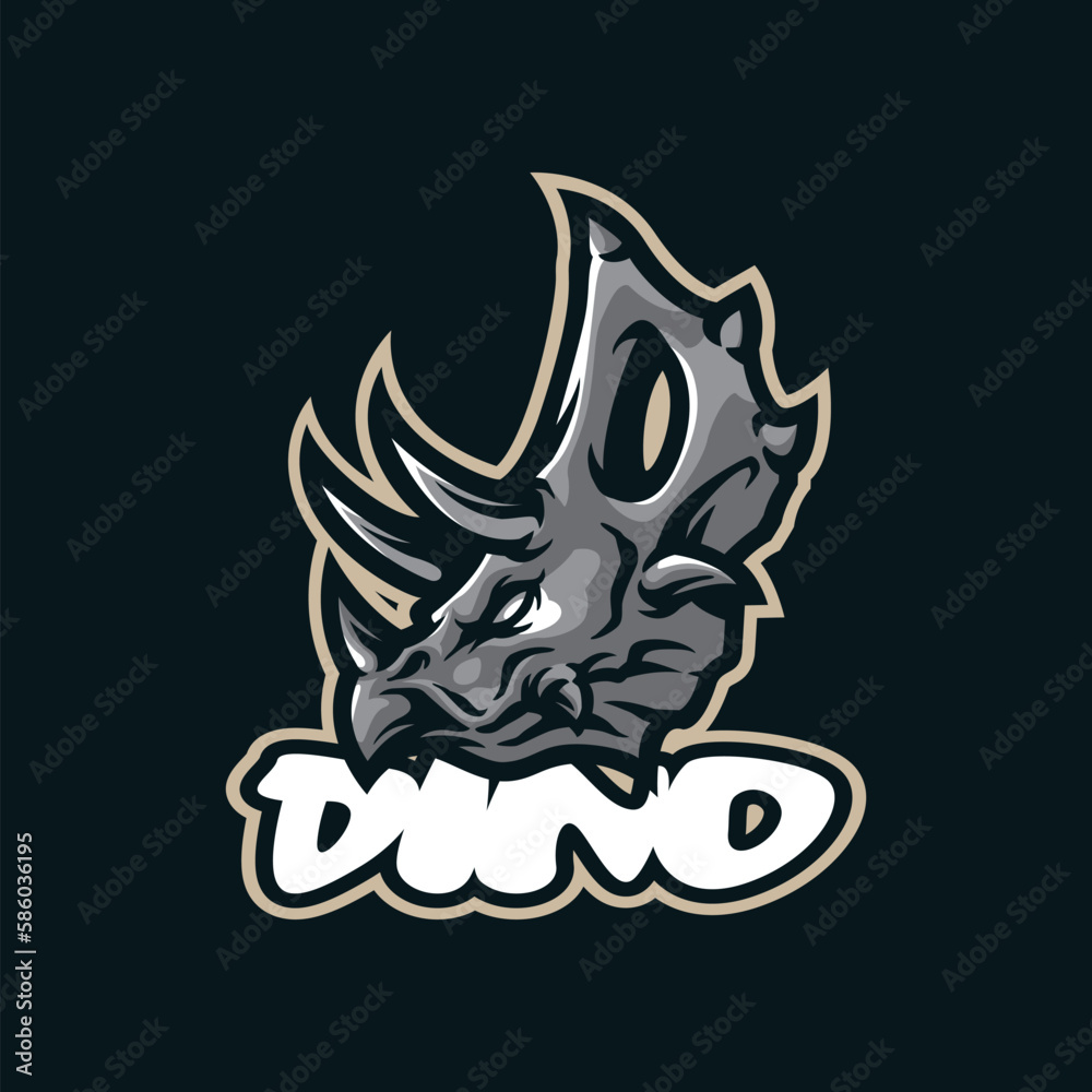 Dino mascot logo design with modern illustration concept style for ...