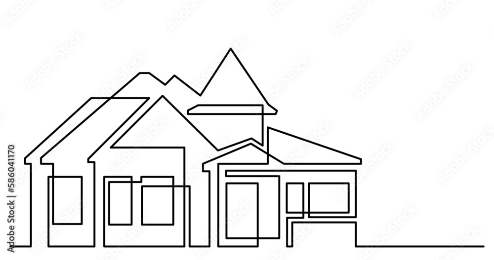 continuous line drawing vector illustration with FULLY EDITABLE STROKE ...