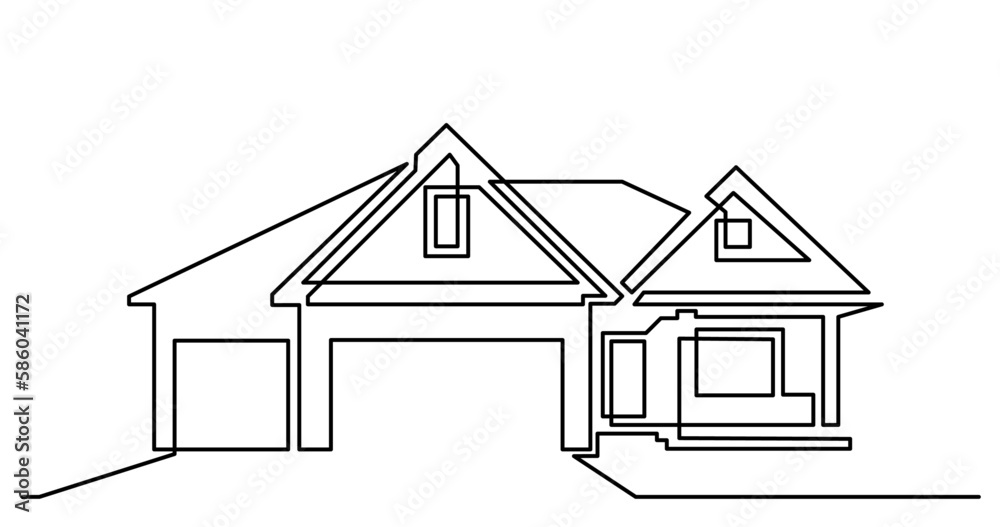 continuous line drawing vector illustration with FULLY EDITABLE STROKE ...