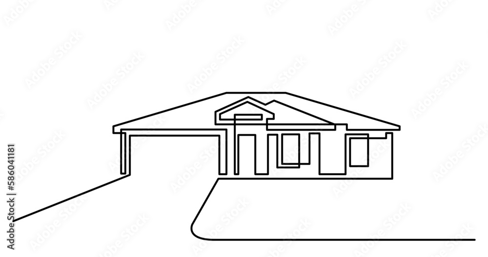 continuous line drawing vector illustration with FULLY EDITABLE STROKE ...