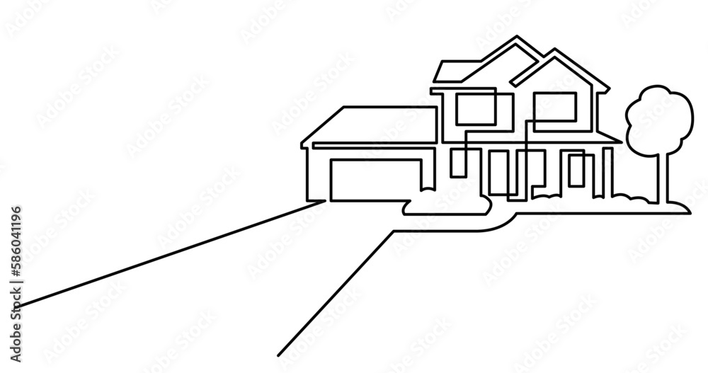 continuous line drawing vector illustration with FULLY EDITABLE STROKE ...