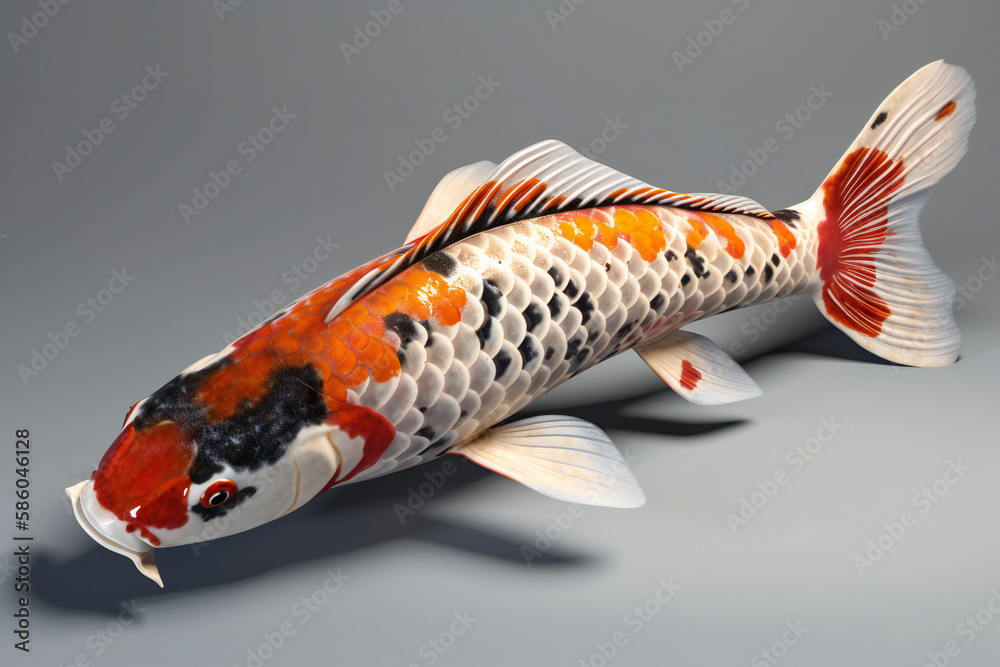 Koi fish clean detailed, creative digital illustration, animals, marine ...