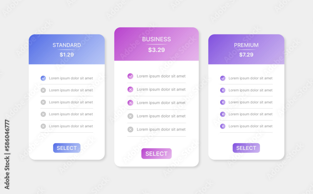 Subscription Plan Package Offer Price Comparison Table Infographic ...