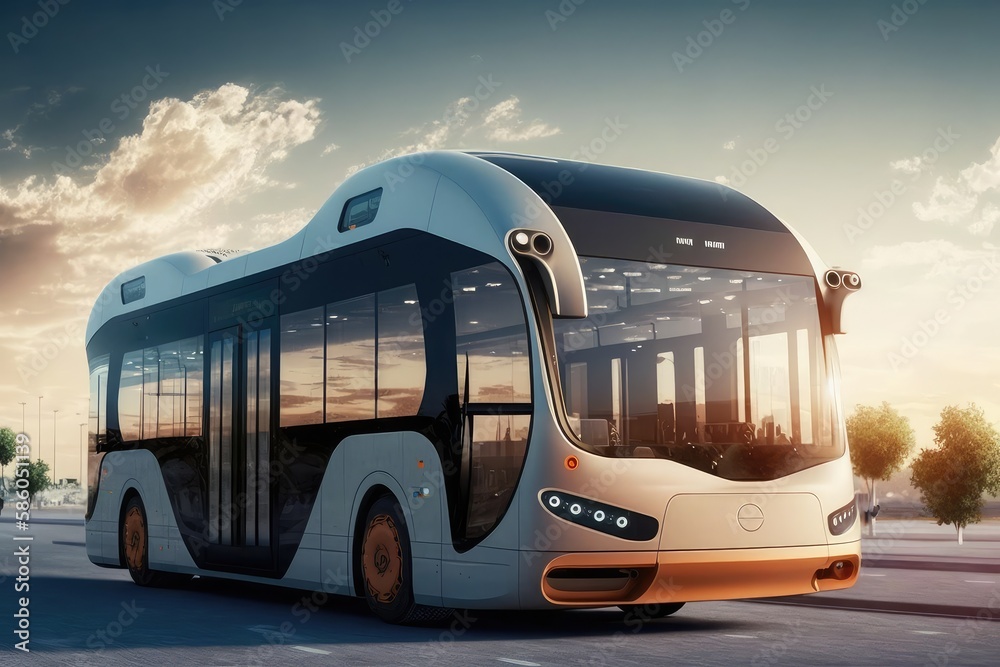 autonomous bus shuttle service stopping at public transport stations to ...