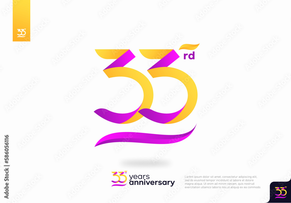 Number 33 logo icon design, 33rd birthday logo number, 33rd anniversary ...