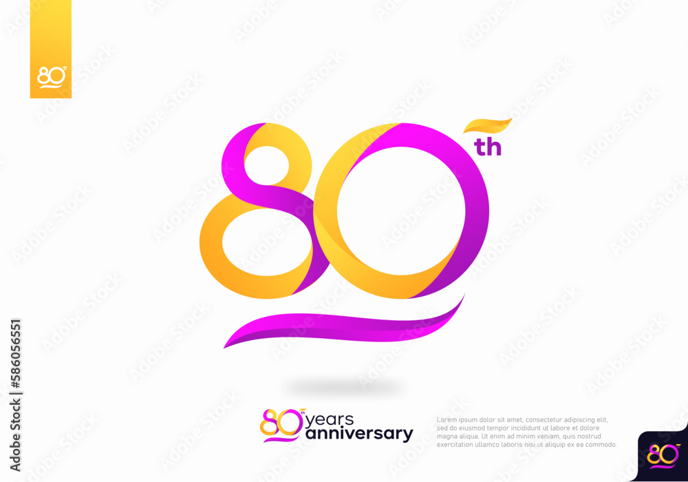 Number 80 logo icon design, 80th birthday logo number, 80th anniversary ...